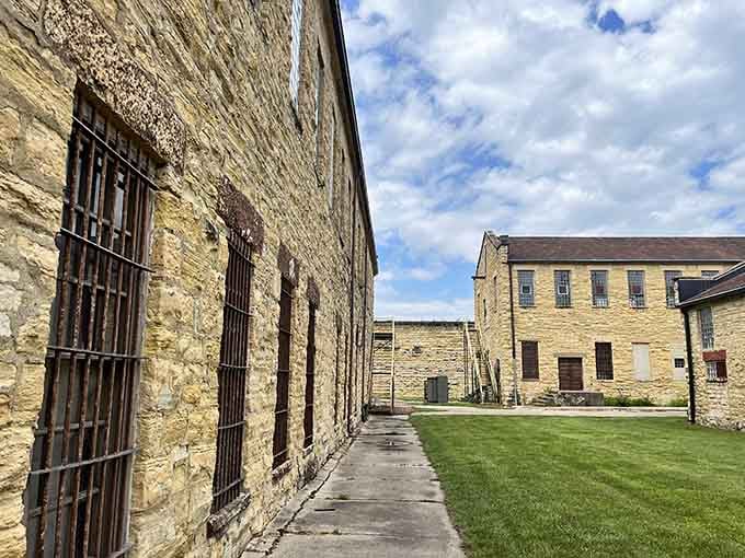 Walking between these limestone buildings in the prison yard, you can almost hear echoes of thousands of footsteps over decades.