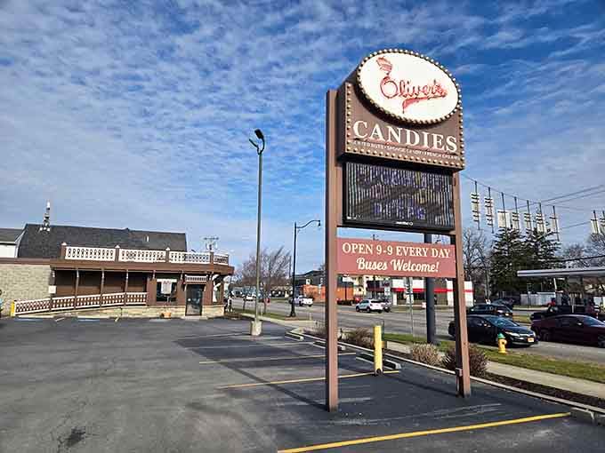 That sign out front isn't just giving directions, it's basically announcing the location of pure, unadulterated joy.