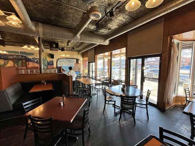 Large windows flood the dining room with light, perfect for admiring your plate before diving in enthusiastically.