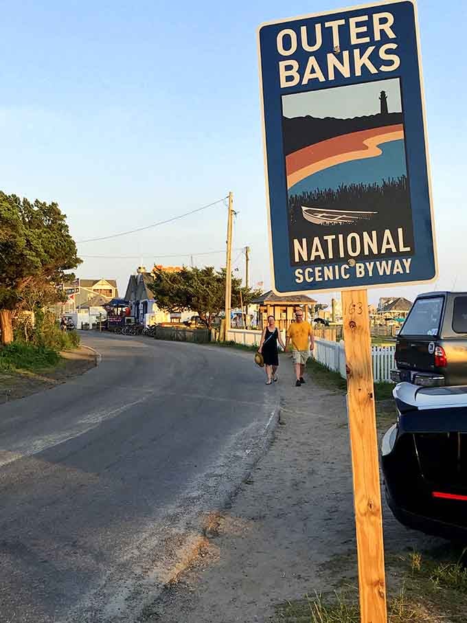 The byway's signage appears when you need it most, confirming you're exactly where you're supposed to be.