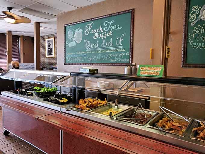 The buffet station where dreams come true and decisions become delightfully difficult with every delicious step forward.
