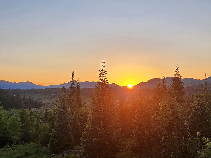 Sunsets here make you understand why people write poetry, even if yours just rhymes "orange" with "door hinge."
