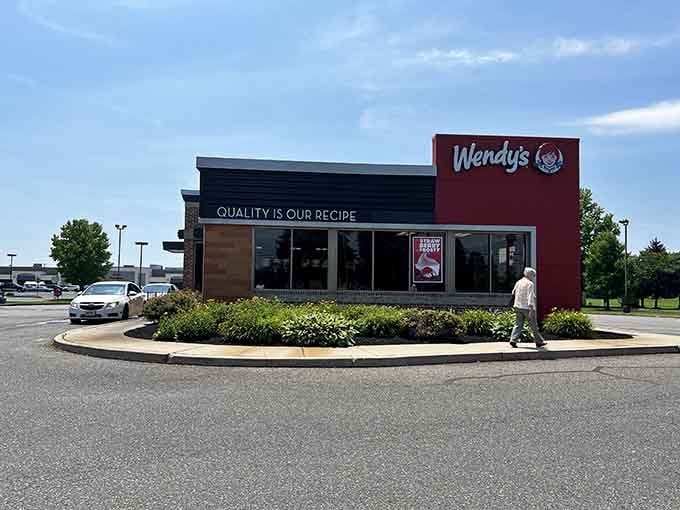Even Wendy's looks different here, surrounded by actual space instead of crammed between twelve other chain restaurants.