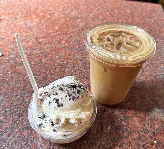 Iced coffee and ice cream together, because sometimes you need both energy and joy in one sitting.