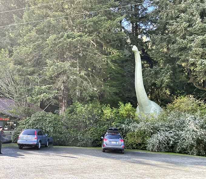 When Brachiosaurus necks tower over your sedan, you know you've arrived at somewhere wonderfully weird.