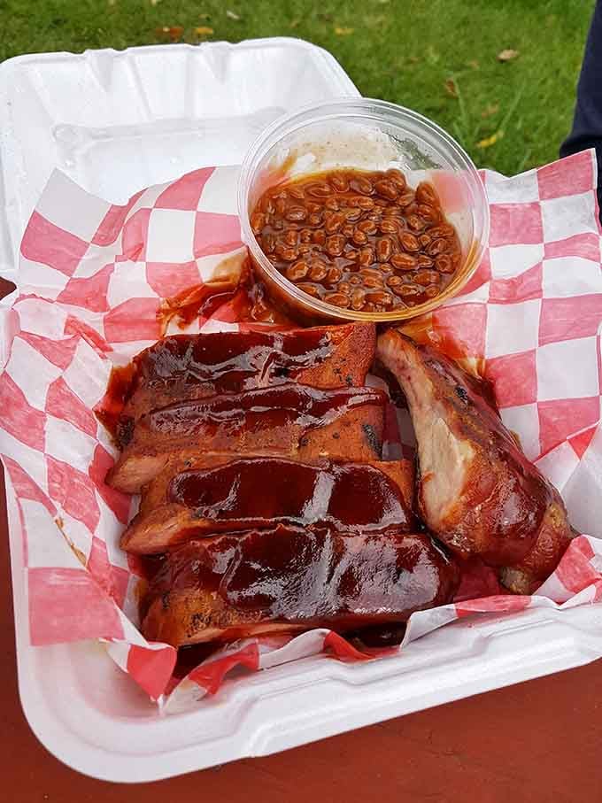 Ribs glazed to perfection, the kind that make you grateful for napkins and forgiving about shirt stains.