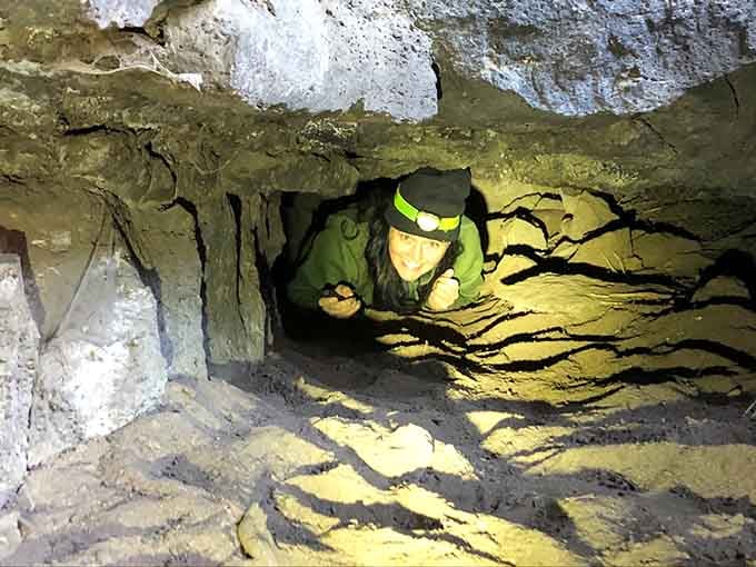 Crawling through tight passages requires determination and possibly reconsidering that second helping at breakfast this morning.