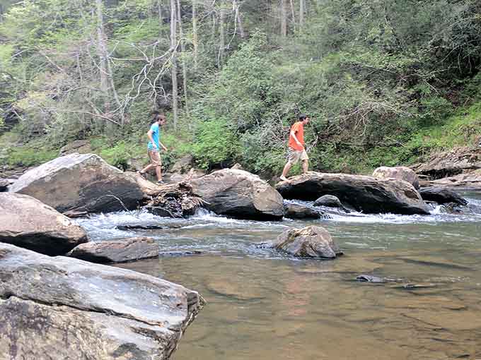 Rock-hopping across the stream is optional but highly recommended for your inner eight-year-old who never really grew up.