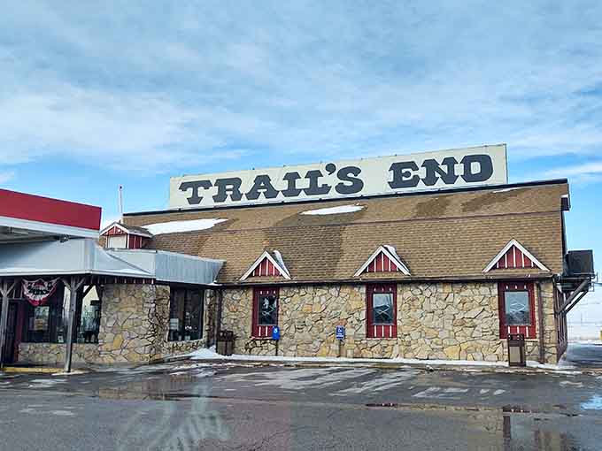 Trail's End serves travelers who need more than just fuel, offering supplies for the long haul ahead.