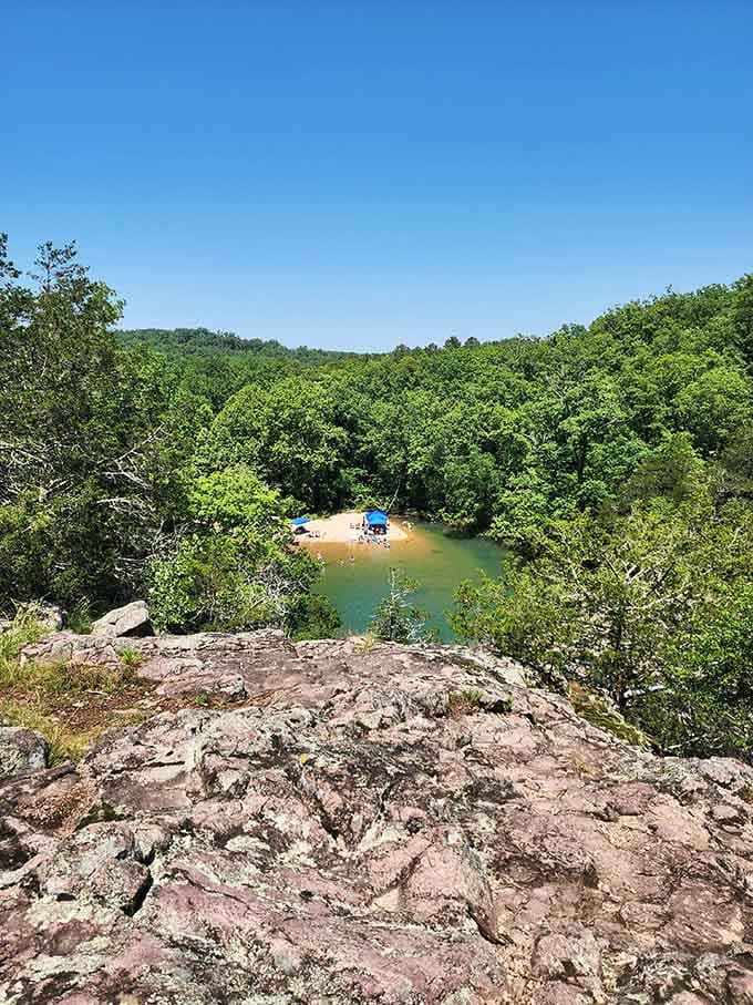 From up here, you can see why people drive hours to claim their spot by the water.