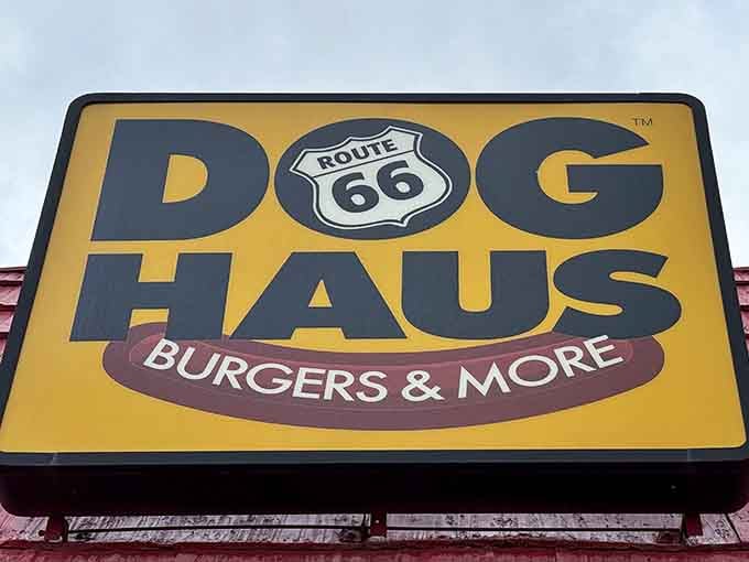 That yellow and black sign practically shouts "Stop here!" and your stomach will thank you for listening to it.