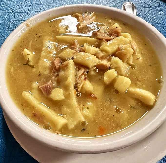Chicken noodle soup loaded with tender pasta, because sometimes you need comfort in a bowl, not on a plate.