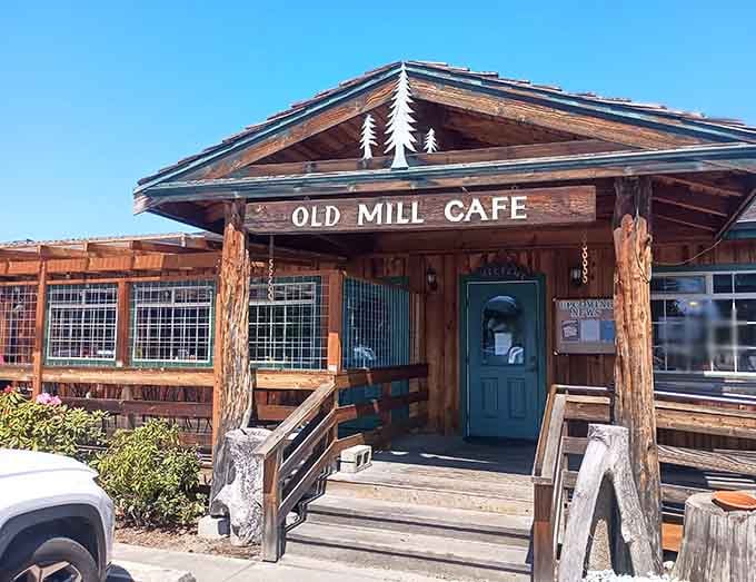 Old Mill Cafe's rustic charm suggests breakfast tastes better when served with genuine Pacific Northwest character.