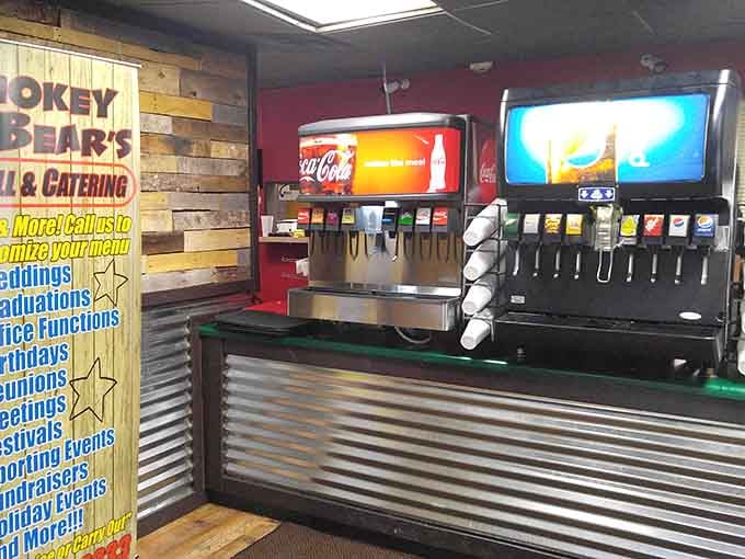 The drink station stands ready like a faithful soldier, prepared to quench the thirst of barbecue warriors everywhere.