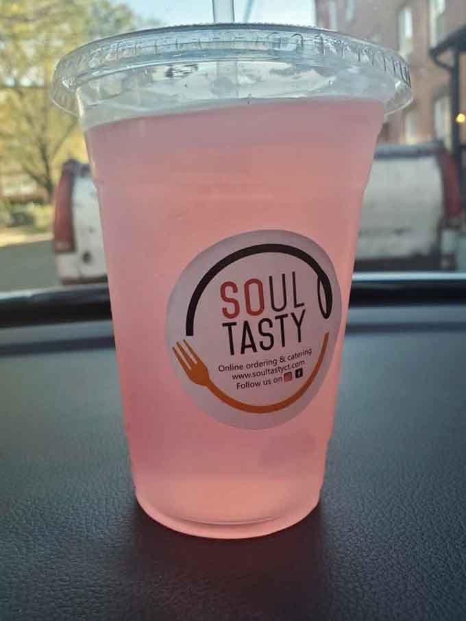 Pink lemonade in a Soul Tasty cup: the refreshing sidekick every great meal needs to complete the experience perfectly.