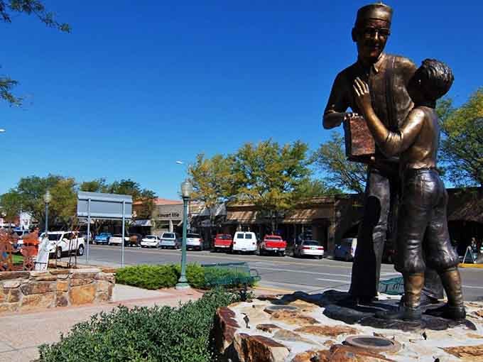 Downtown Sterling's statue reminds visitors that community values still exist beyond Instagram filters and viral trends.