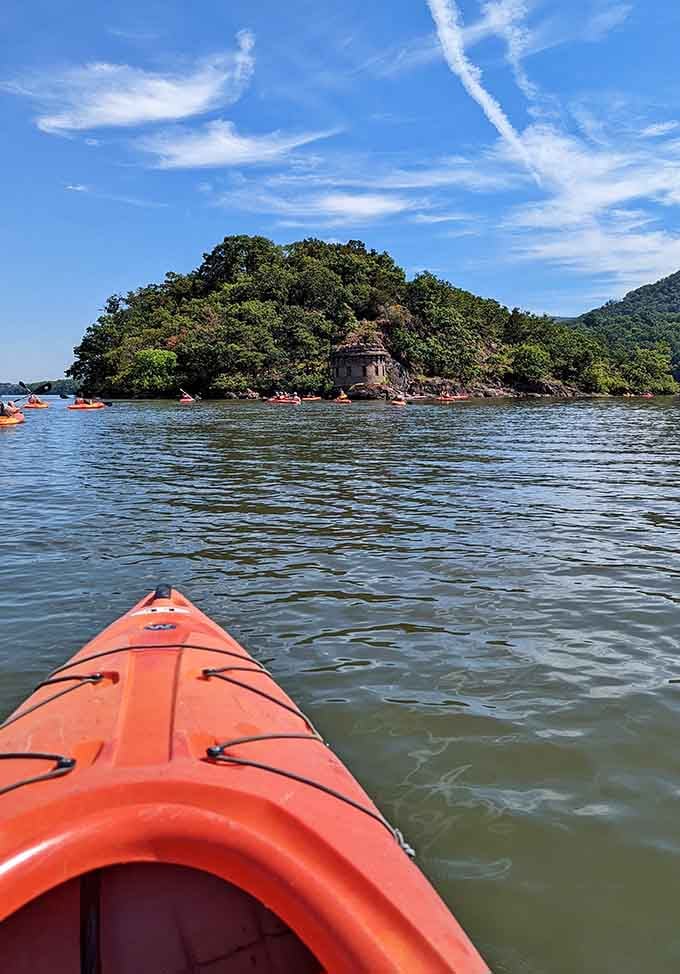 The paddle raised high says it all &ndash; this is what adventure looks like from water level.