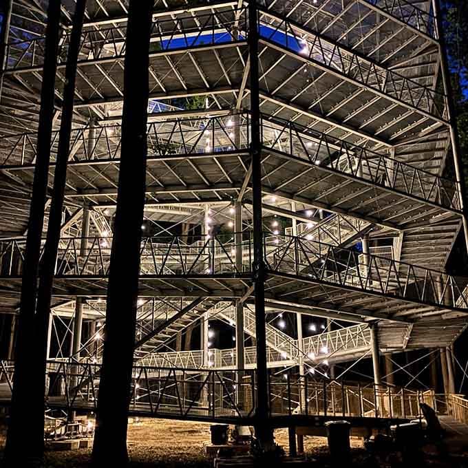 The Nautilus Lookout Tower stands tall, proving that sometimes the journey up is just as thrilling as the view.