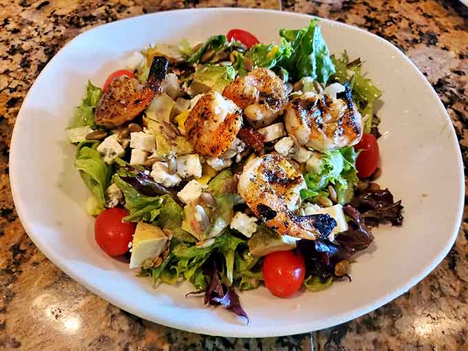 Who says breakfast can't include grilled shrimp? This salad is breaking all the rules in the best way.