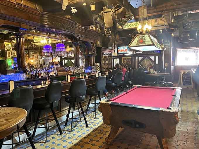 The bar area where cowboys and tourists alike have been making questionable decisions since the 1880s.