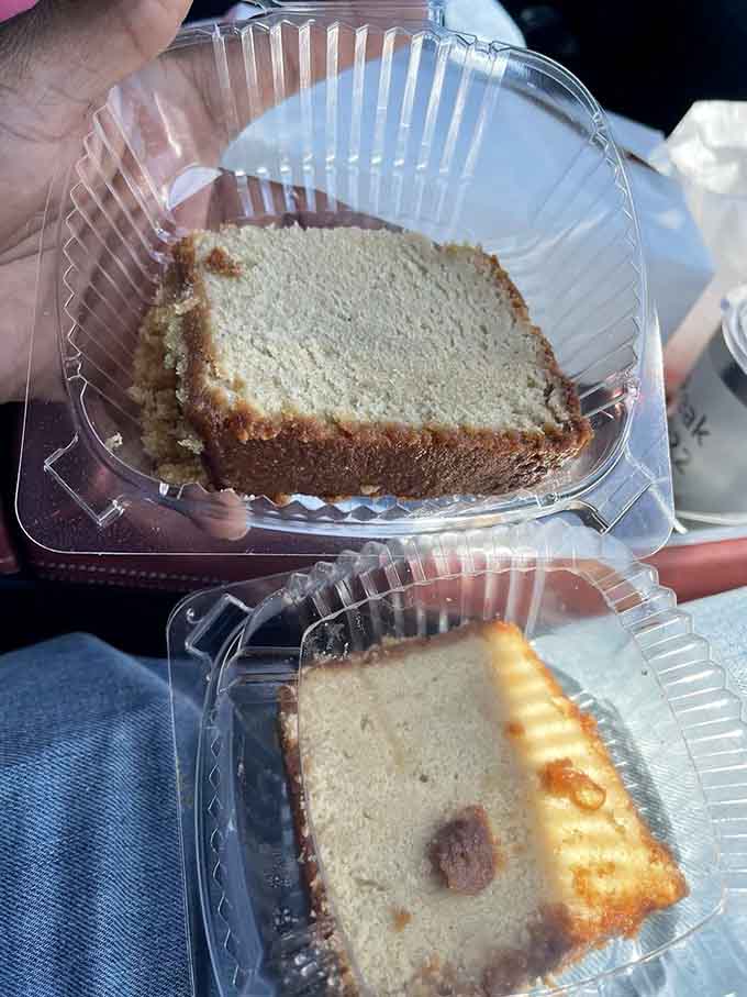 Pound cake slices that look like someone's grandmother made them with love and zero interest in cutting corners.