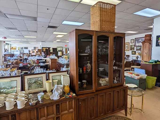 A classic display cabinet waiting to showcase your grandmother's china collection or your superhero figurine obsession equally well.