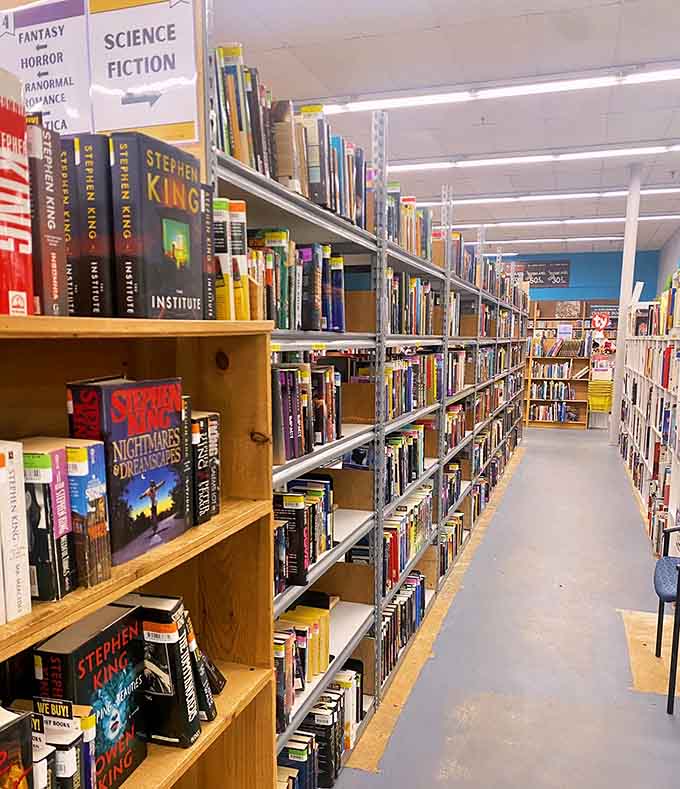 Stephen King's entire bibliography could live here, and you'd still have room for every other horror writer.