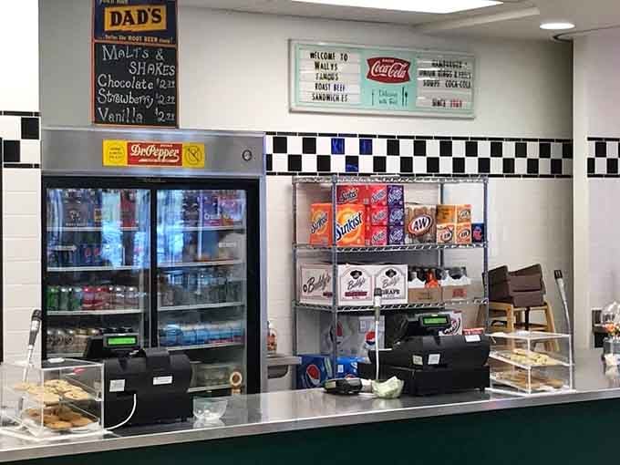 The counter area where magic happens and malts get made the old-fashioned way, no shortcuts allowed.