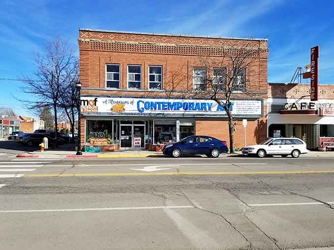 Brick buildings and wide streets create that classic small-town vibe where parallel parking is actually possible on the first try.