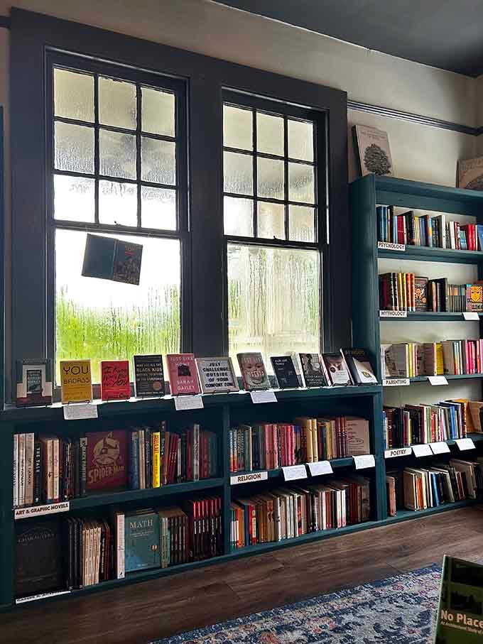 Books organized by category mean you'll actually find what you're looking for, unlike your own shelves at home.