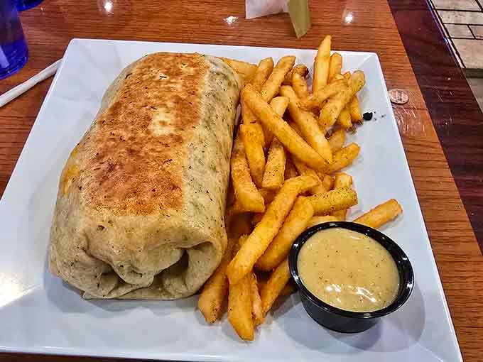 This burrito means business, wrapped tight and ready to fuel your Lake of the Ozarks adventures all day.