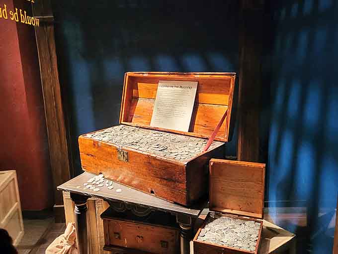 Wooden chests overflowing with coins, just like you imagined when you were a kid reading adventure stories.
