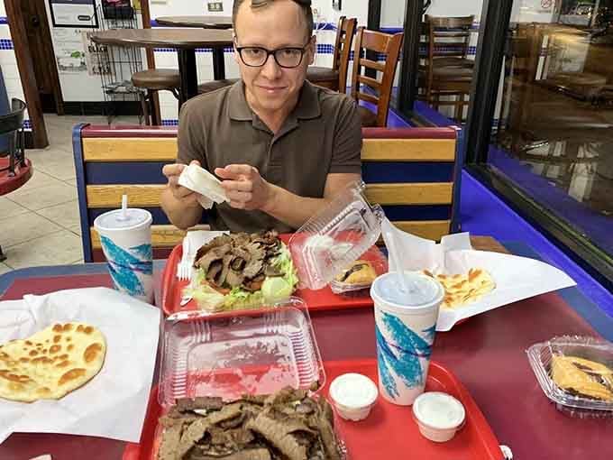 Nothing says "I've made excellent life choices" quite like a table covered in gyro plates and extra tzatziki.