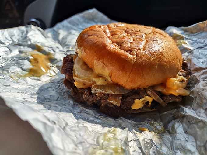 When your cheeseburger looks this good wrapped in foil, you know someone in that kitchen understands their craft.
