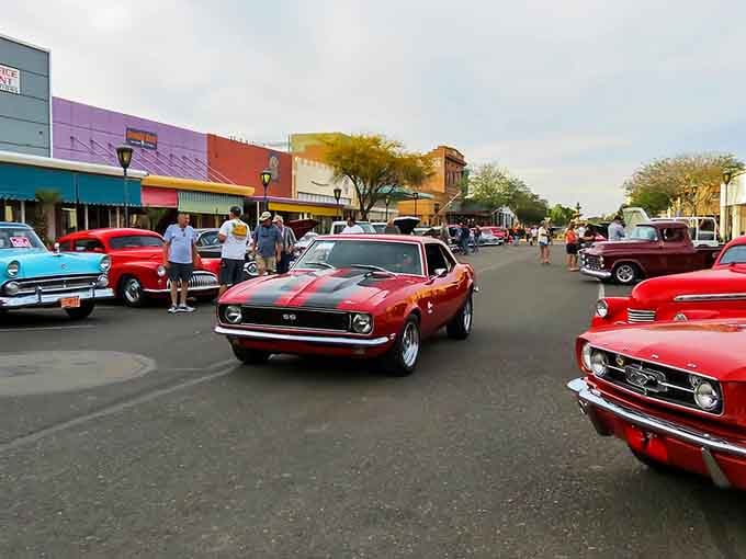 Classic cars cruise downtown during events, turning Main Street into a rolling museum of American automotive history.