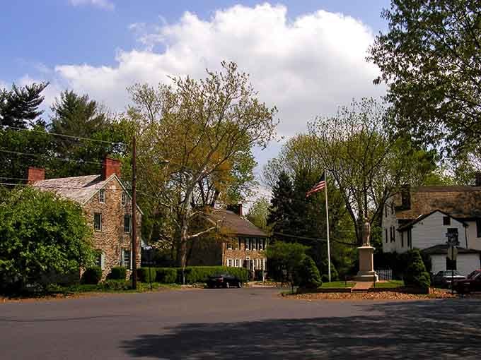 Historic stone buildings stand shoulder-to-shoulder along quiet streets where parking is never a blood-pressure-raising experience.