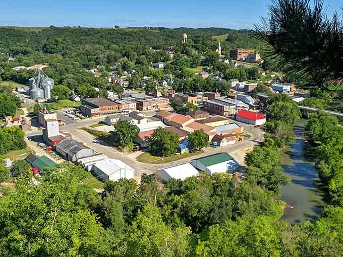 Nestled in green valleys, this river town looks like it tumbled straight from a Norman Rockwell painting into real life.
