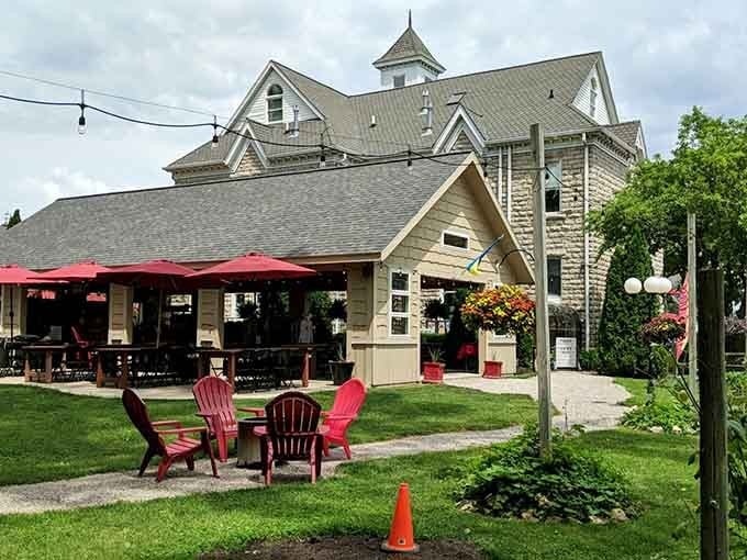 Unwind in style at this charming Ohio spot, featuring cozy outdoor seating, vibrant flowers, and a perfectly relaxing atmosphere.
