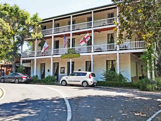 Triple-decker balconies on this historic hotel practically beg you to sit with lemonade and watch the world.