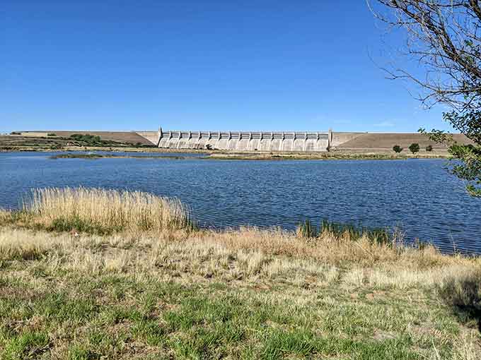 Wide-open prairie meeting endless blue water under big sky&mdash;proof that Kansas doesn't have the market cornered.