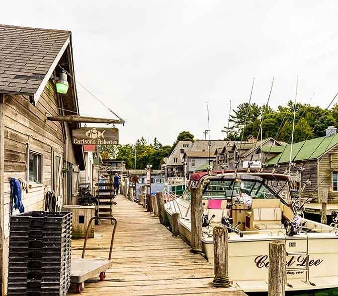 Charter boats bob gently in their slips, ready to take you out where the big ones are supposedly always biting.