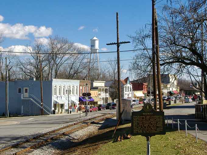 That water tower stands watch over the town like a friendly giant, visible from everywhere and reminding everyone they're home.