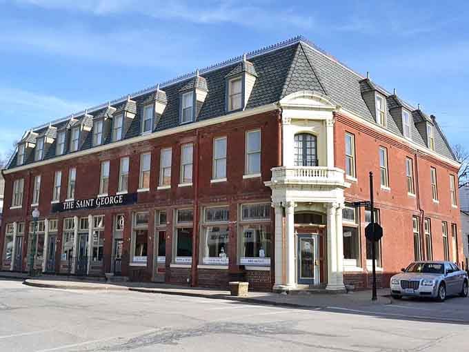 The Saint George Hotel's mansard roof and ornate balcony prove Victorians understood that architecture should make people stop and stare.