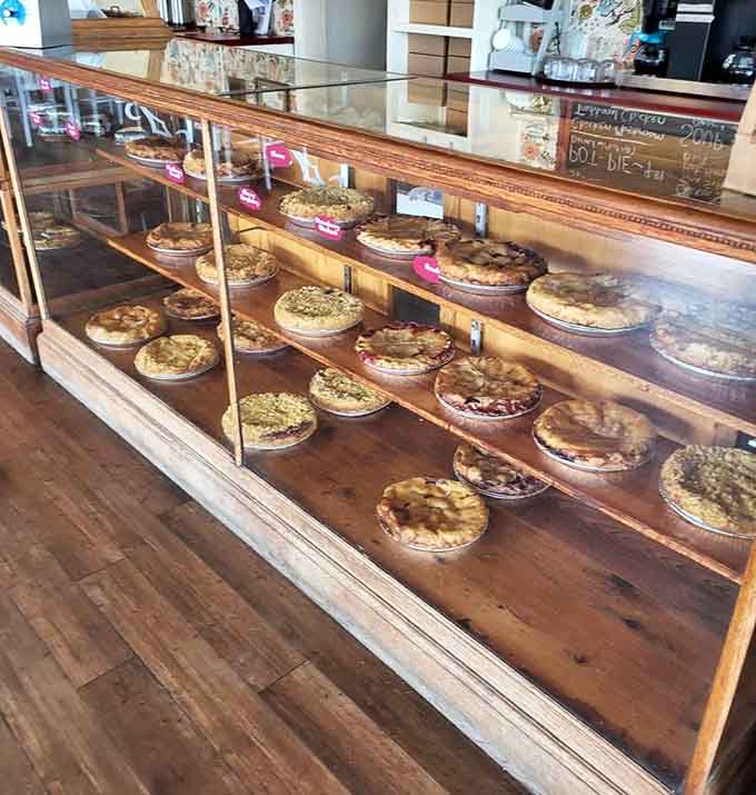 Rows of fresh pies lined up like edible soldiers ready to make your day infinitely better than it was.