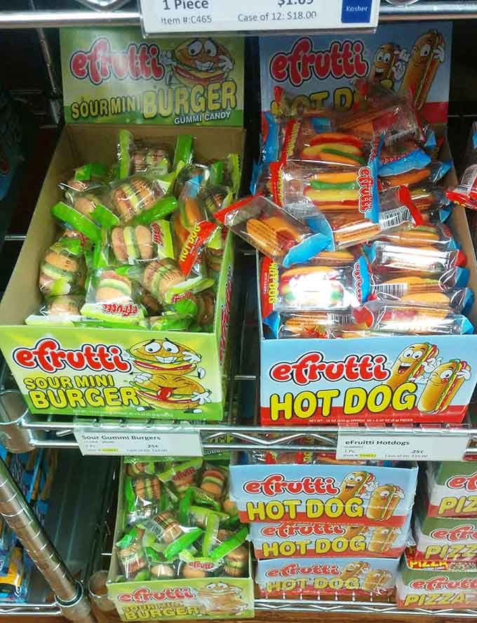 Gummy burgers and hot dogs for people who want their candy to look like a cookout but taste like childhood.