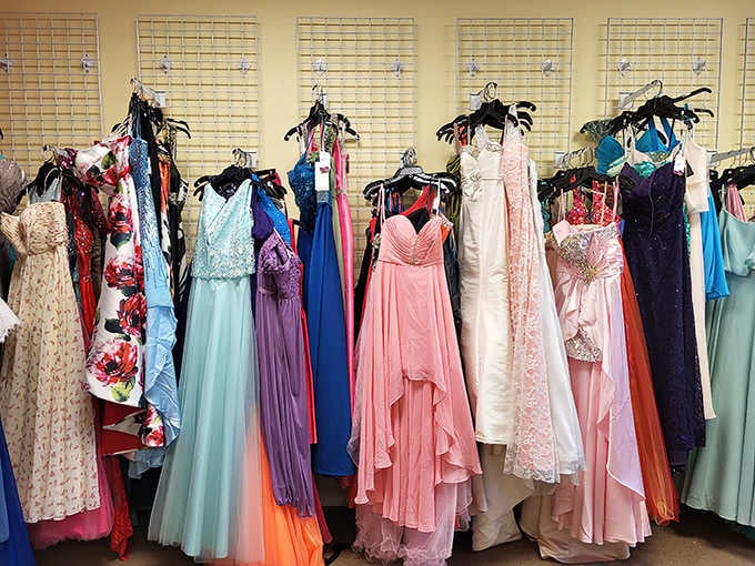 Prom dresses in every color imaginable, ready to make memories without requiring a second mortgage.