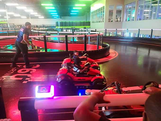 Young racers discovering that speed is addictive, and the only cure is more laps around this incredible track.