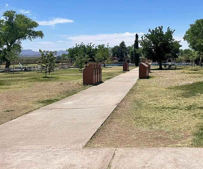 Shaded walkways connect the camping areas to the pool, giving you time to mentally prepare for perfection.