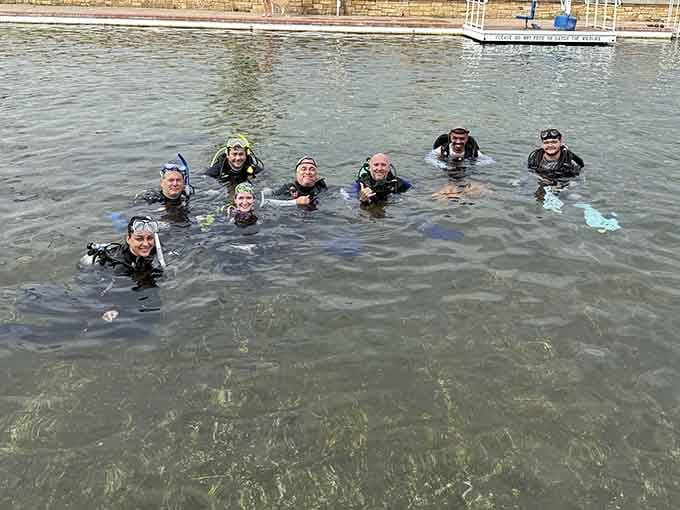 These happy divers just discovered you don't need an ocean to experience world-class underwater adventures and crystal visibility.
