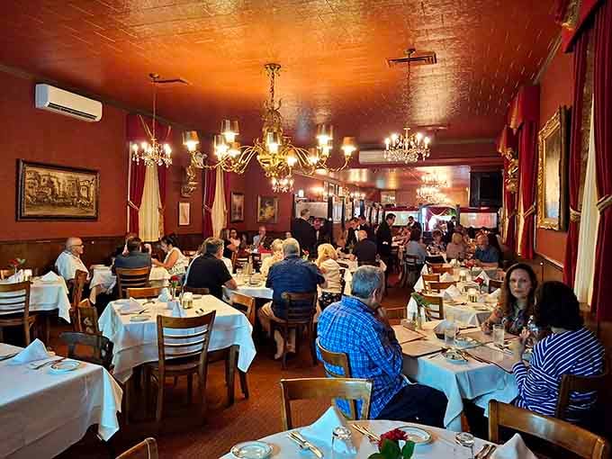 A full house of happy diners proves that quality and tradition never go out of style, no matter what.